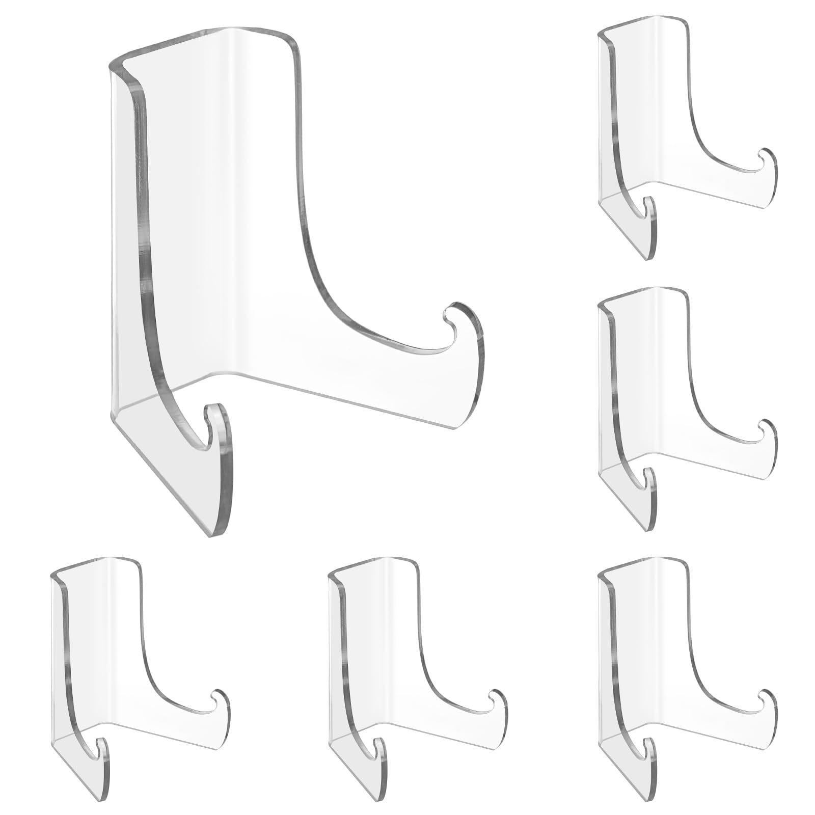 Amazon.com: Hipiwe 6 Packs Acrylic Plate Stand Flat Back Easel Clear ...