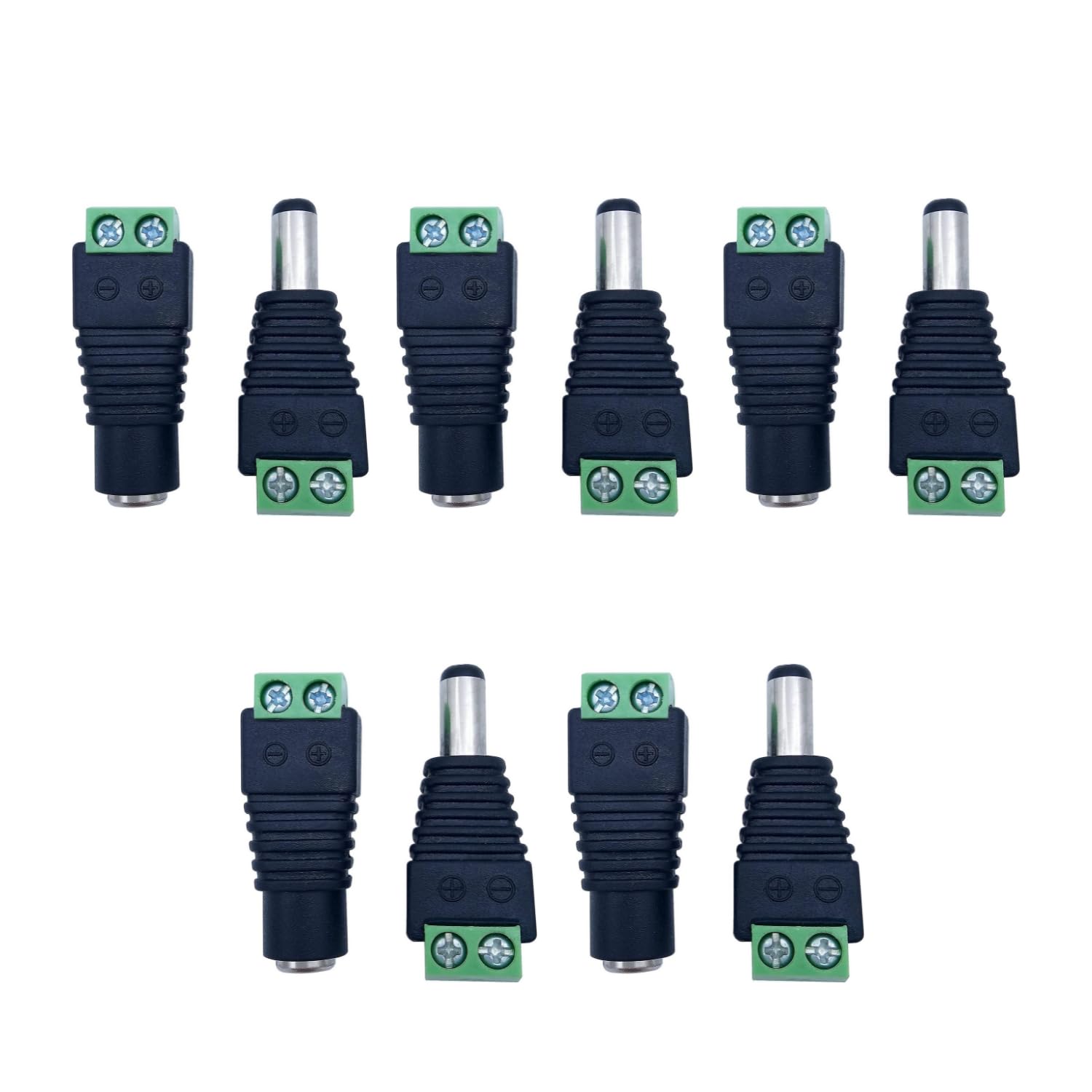 Gajrup DC Power Connector 12V Male + Female Adapter 2.1 X 5.5MM DC ...