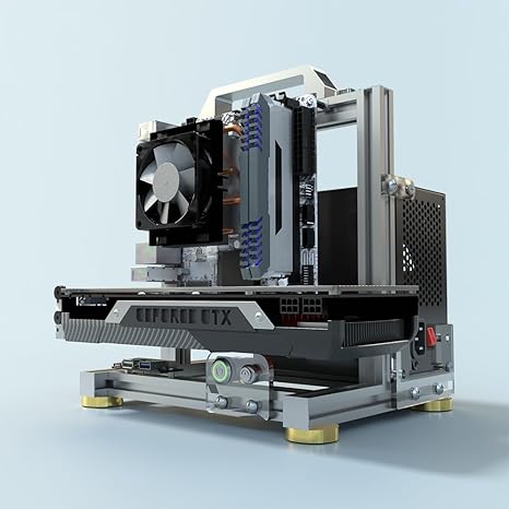 Amazon.com: DIY Open Frame PC Chassis, Aluminum Computer Case, Supports ...