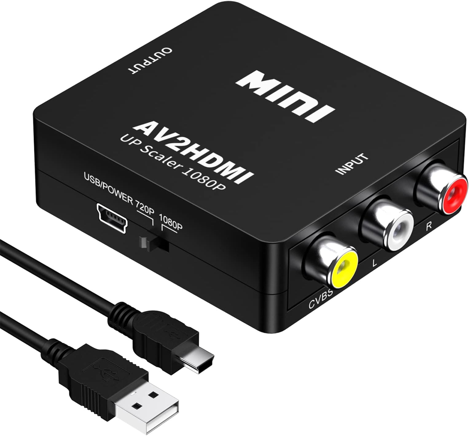 RCA to HDMI Converter, RuiPuo Composite to HDMI Adapter Support 1080P ...