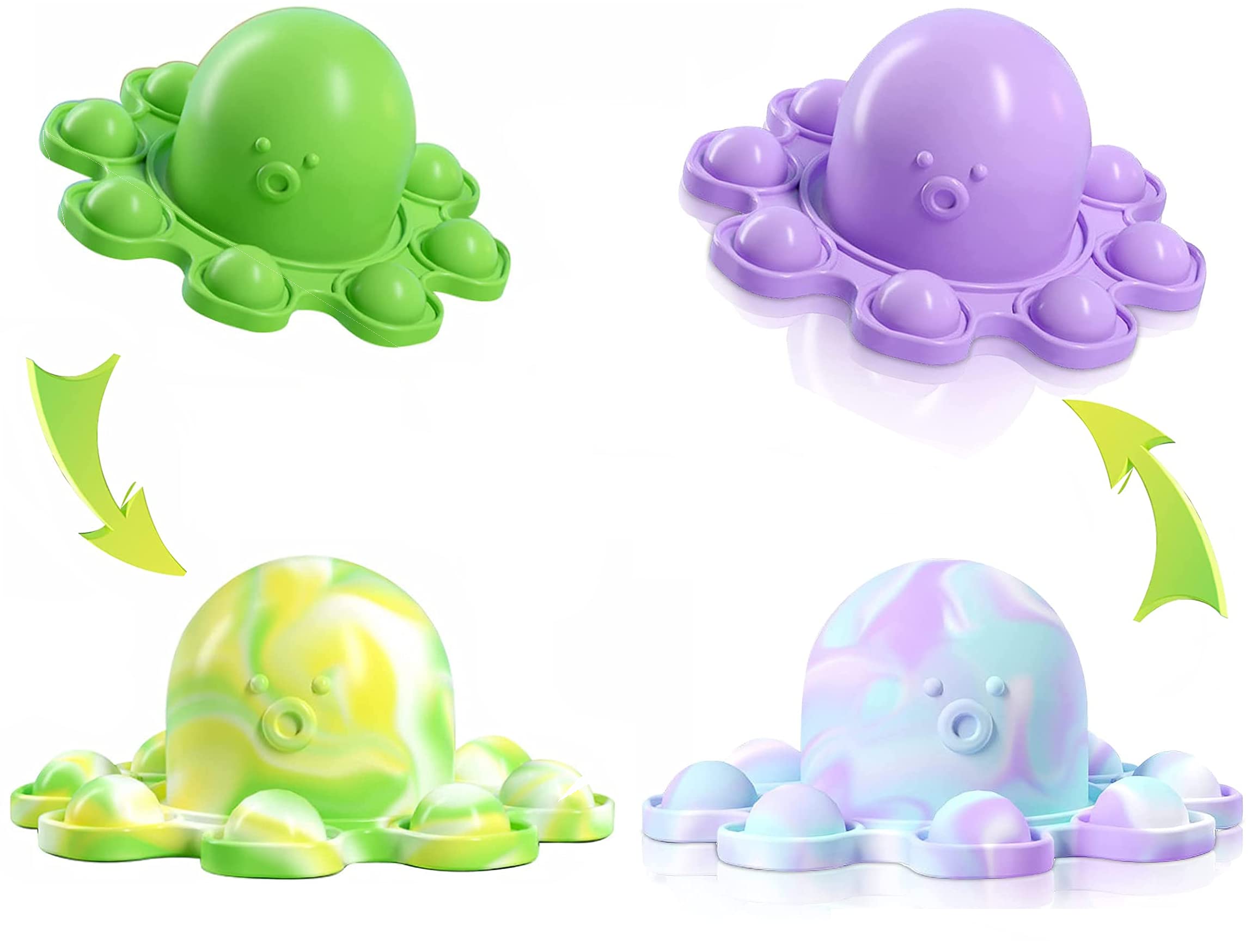 Am Bulan 2 X Reversible Octopus Sensory Push Pop Toy | Desertcart New ...