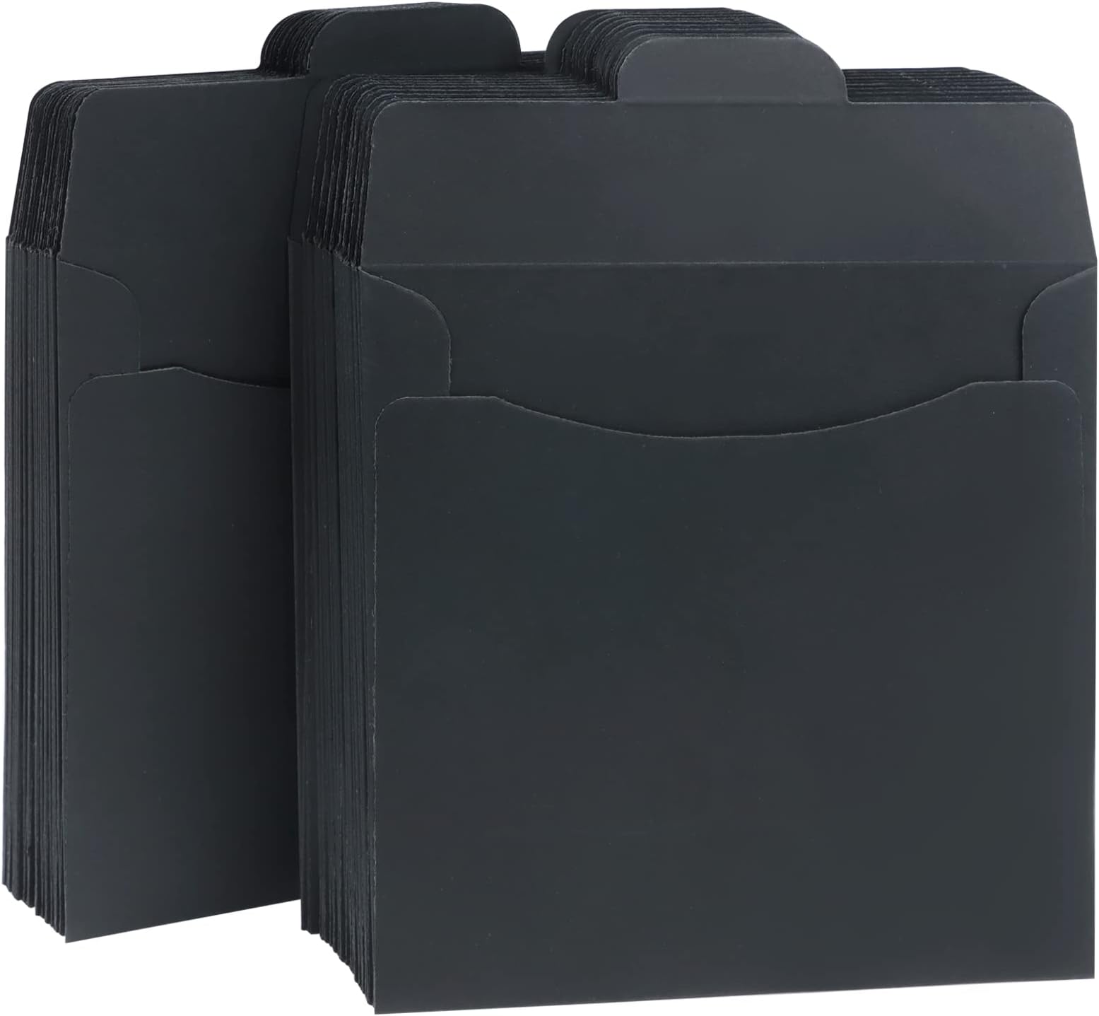 Amazon.com: 50 Pack CD Sleeves Kraft Paper DVD Envelopes, Black Blank ...