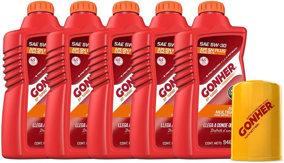 Gonher 6501338 Paquete de Lubricación G-912+5W30 SN 5 QT : Amazon.com.mx: Automotriz y Motocicletas