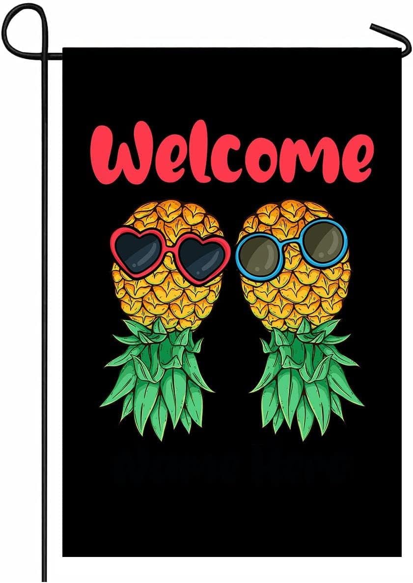 Amazon.com : MAIANEY Upside Down Pineapple Garden Flag, Funny Swinger ...