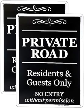 Amazon.com: 2 Pack Private Road Sign, Residents & Guests Only Access ...