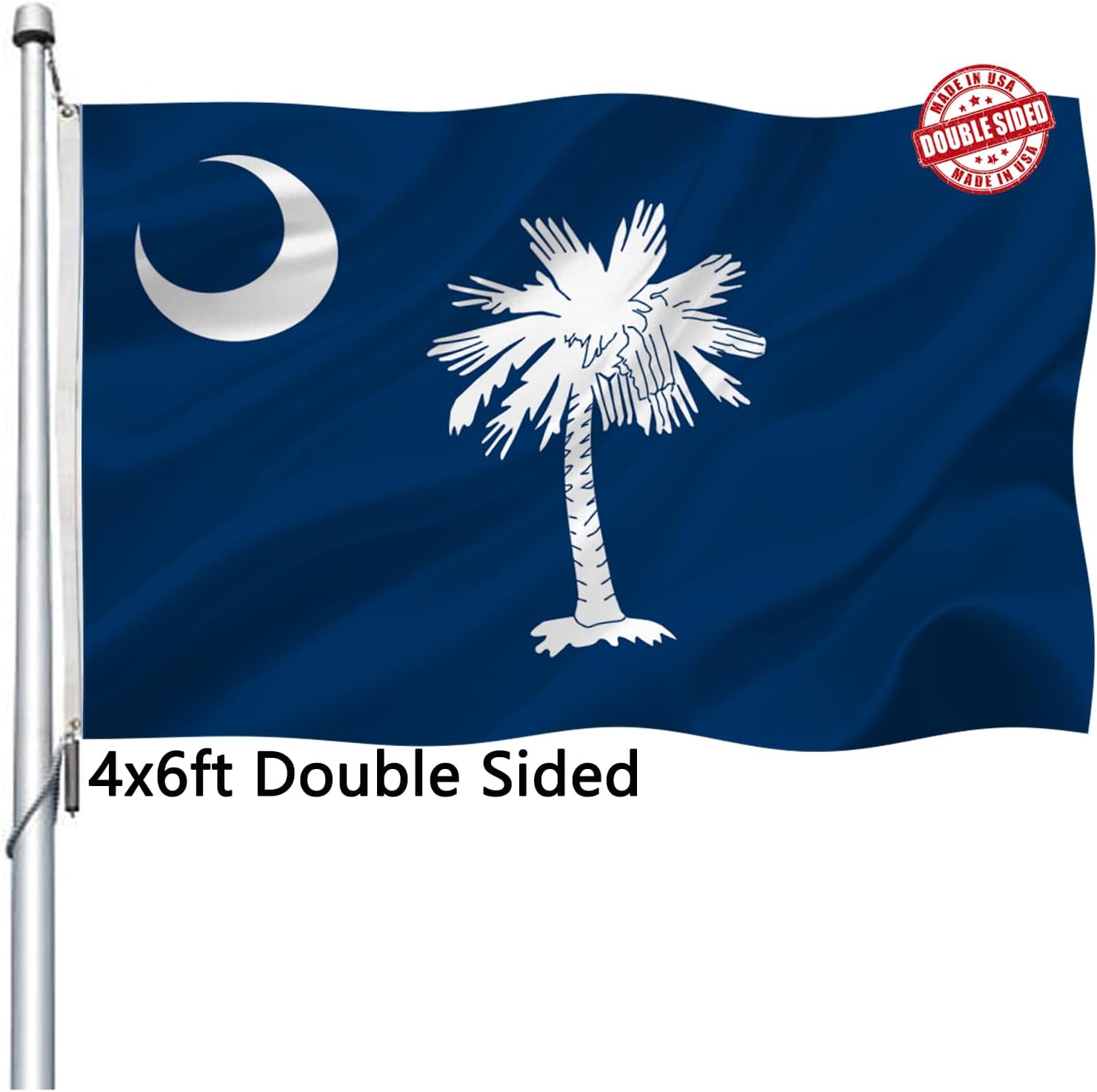 Amazon.com : South Carolina Flag 4x6 Outdoor Double Sided- Heavy Duty ...