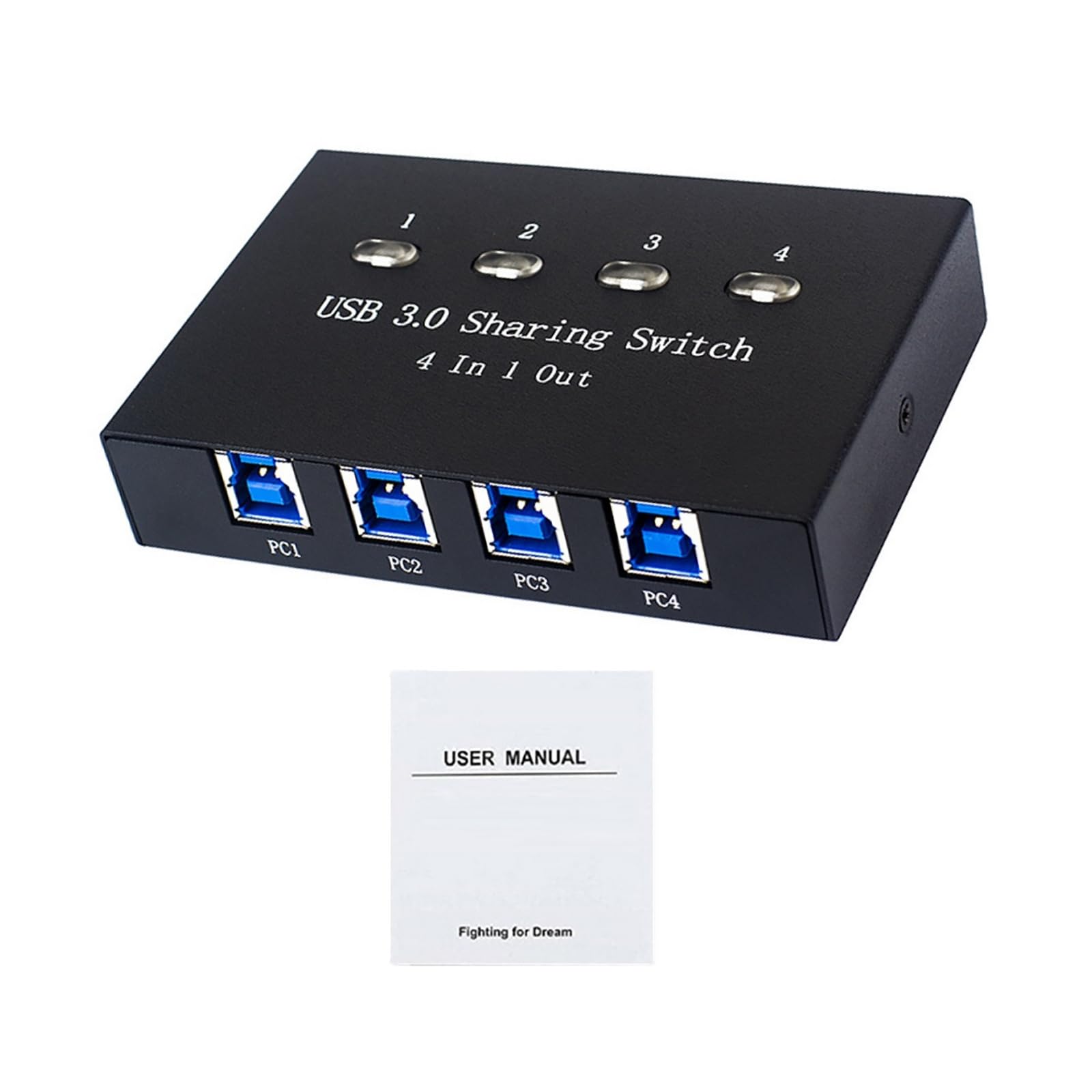 Amazon.com: 2024 USB 3.0 KVM Switch Selector, 4 in 1 Out USB 3.0 ...