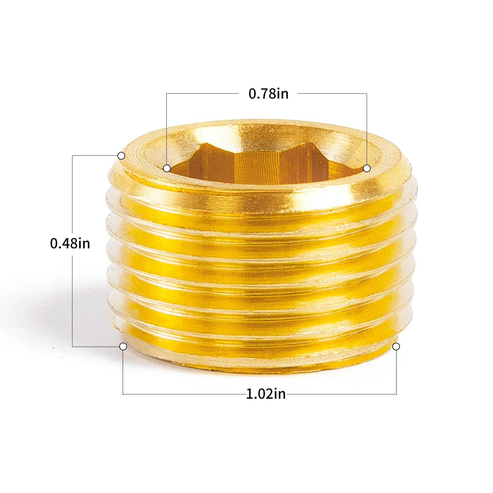 Snapklik.com : ChillWaves Brass Pipe Fitting, Internal Hex Head Socket ...