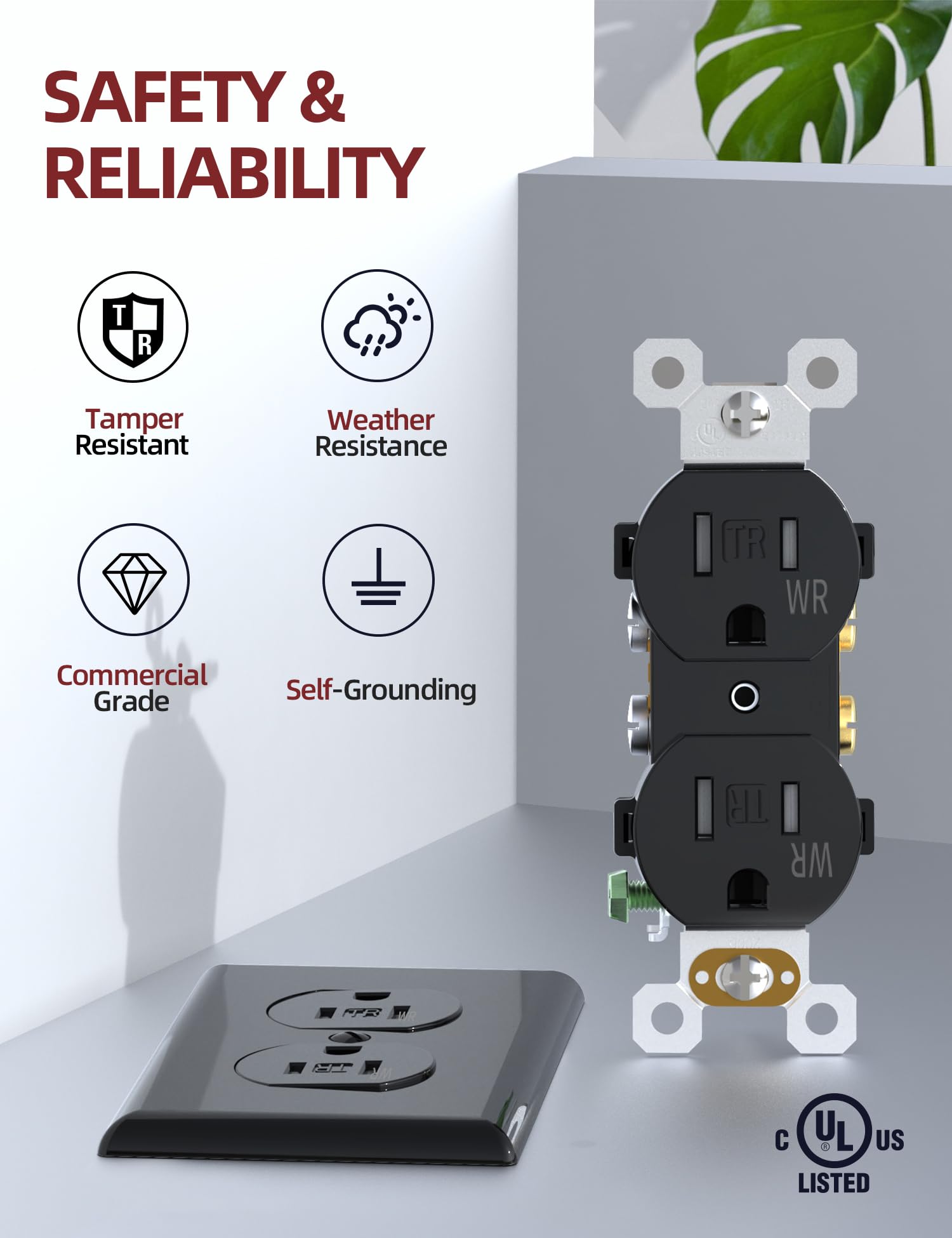 Snapklik.com : 15 Amps Duplex Outlets And Wall Plates Bundle,Weather ...
