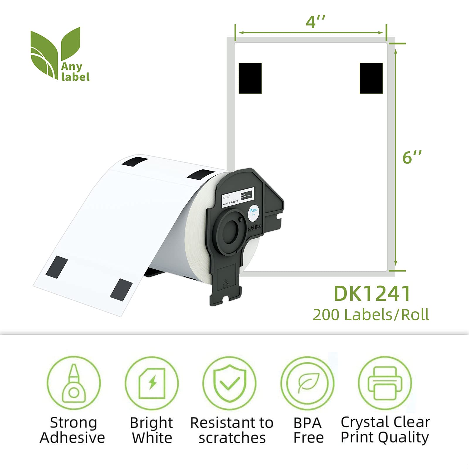 Anylabel Compatible 4" x 6" Shipping Labels Replacement for DK-1241 ...
