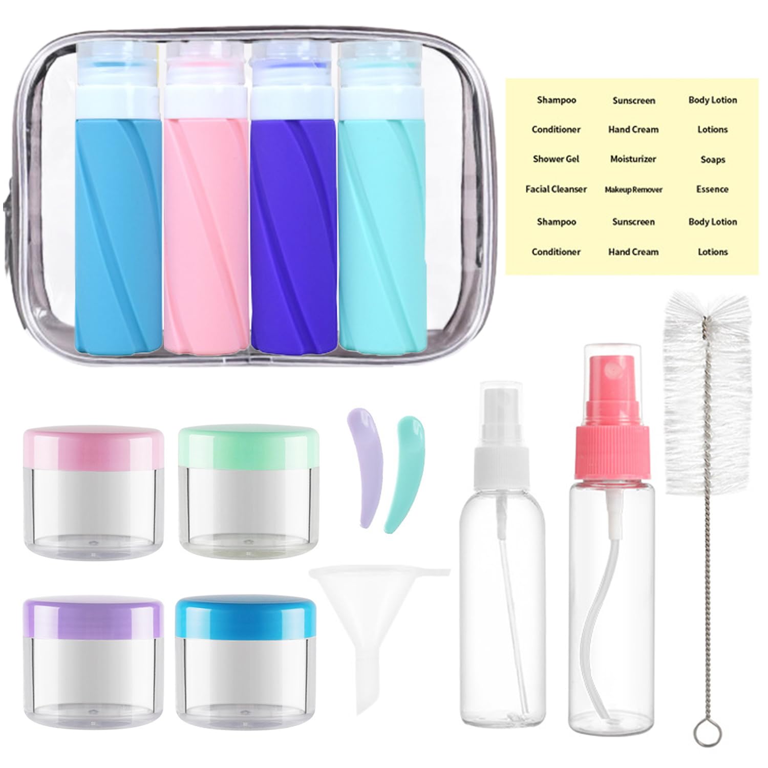 Juego De 16 Botellas De Viaje De Silicona，Travel bottles set ...