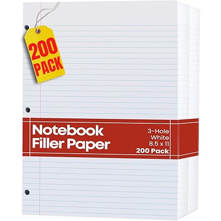 Amazon.com : 1InTheOffice Notebook Filler Paper for 3-Ring Binders 8.5 ...