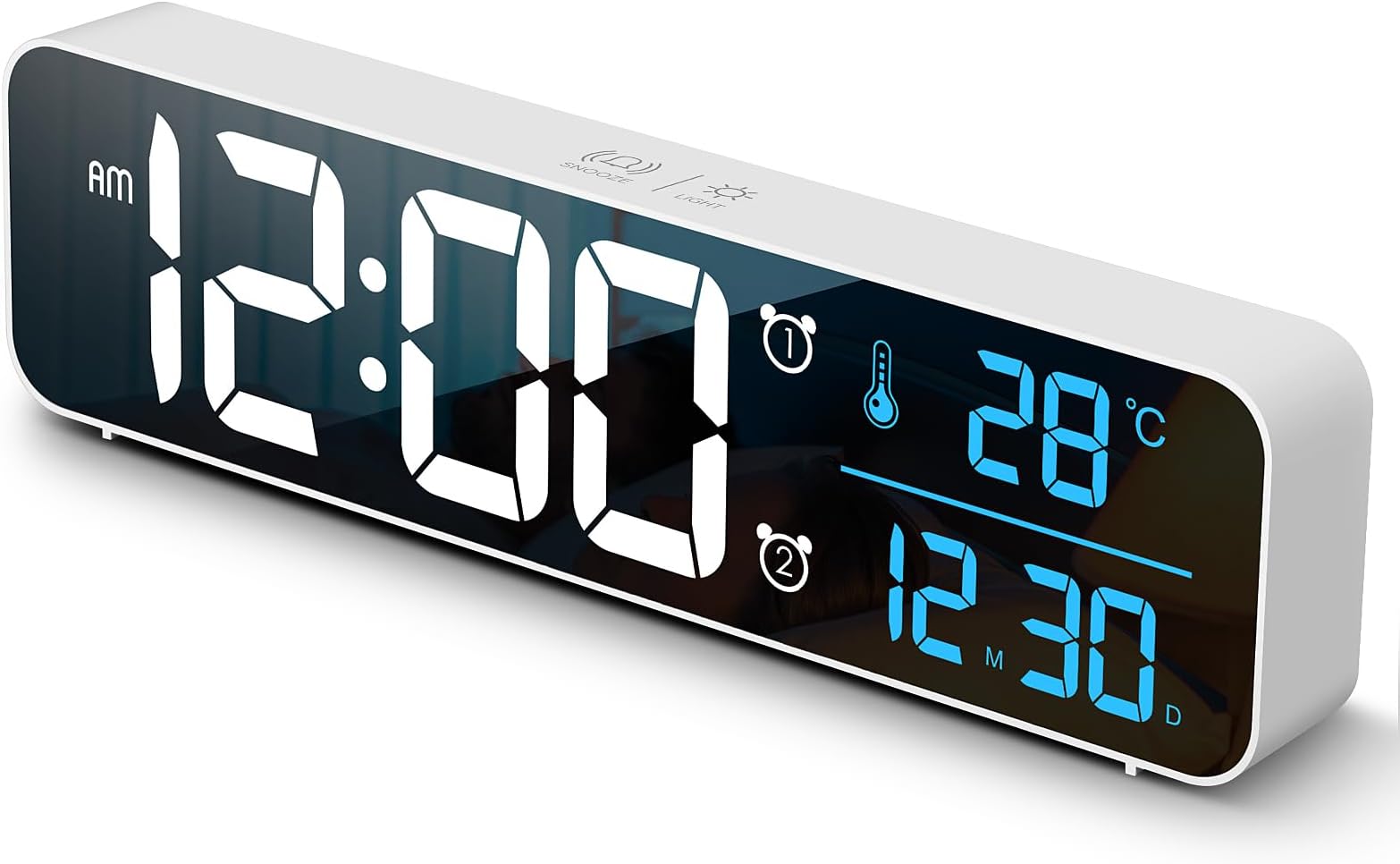 Amazon.com: Hournor Digital Clock, Clock for Bedroom, Digital Wall ...