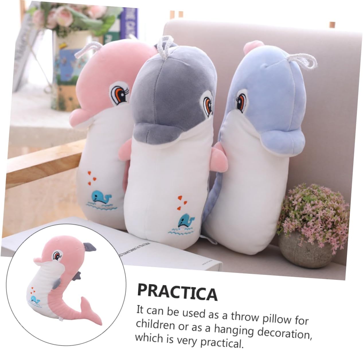 Vaguelly 1pc Dolphin Doll Kids Playset Animal Toys Stuffed Plush Dolls ...