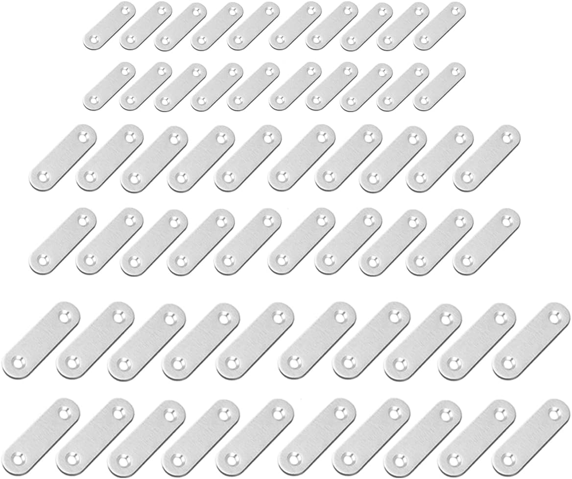 60Pcs 3 Sizes Flat Corner Brace Plates Fixing Plates,Stainless Steel ...
