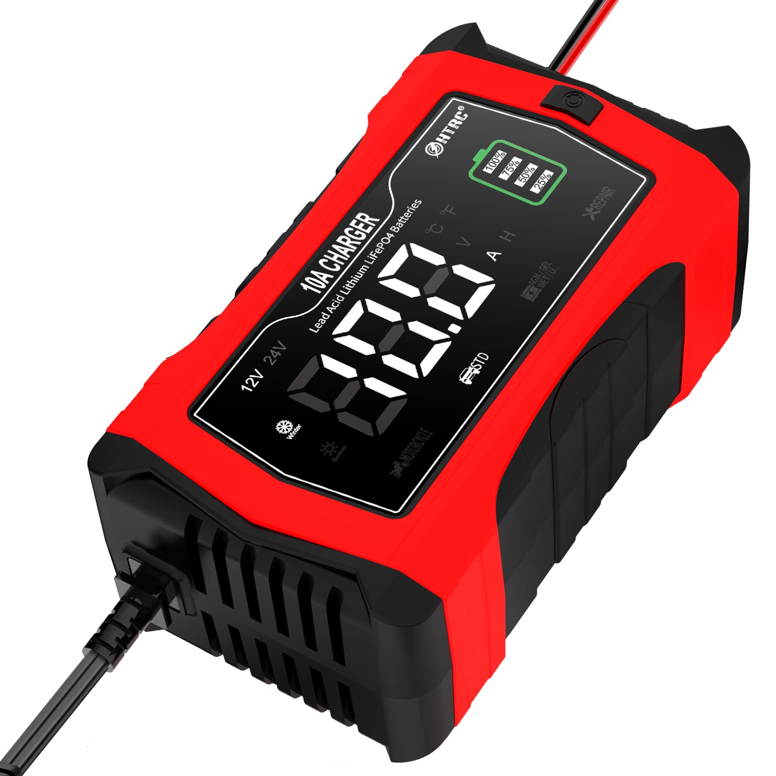 Snapklik.com : 10-Amp Automative Battery Charger,12V LCD Battery ...
