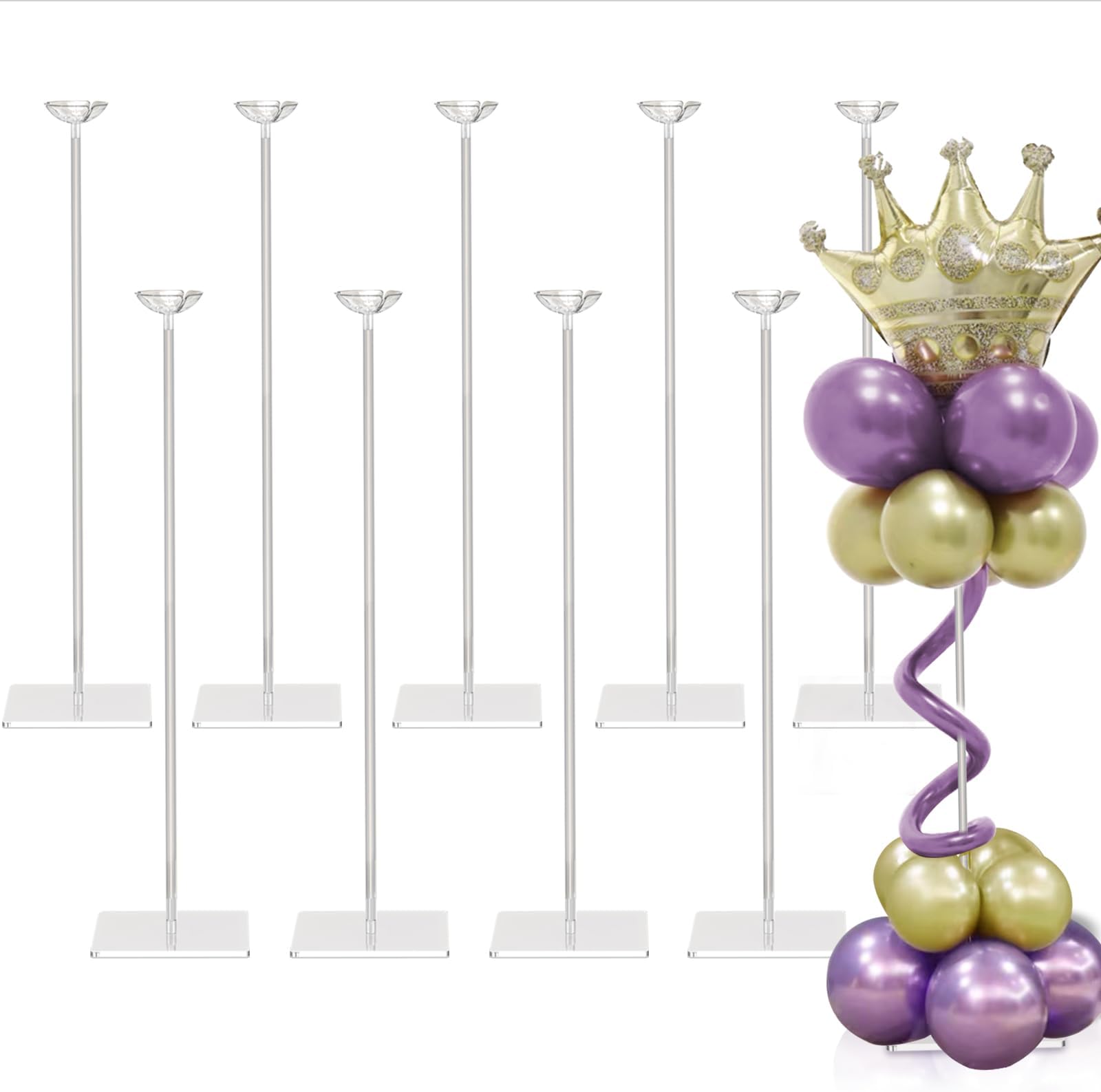 Amazon.com: Dilcamrita Balloon Sticks Stands With Cups - 6 Sets 28 ...