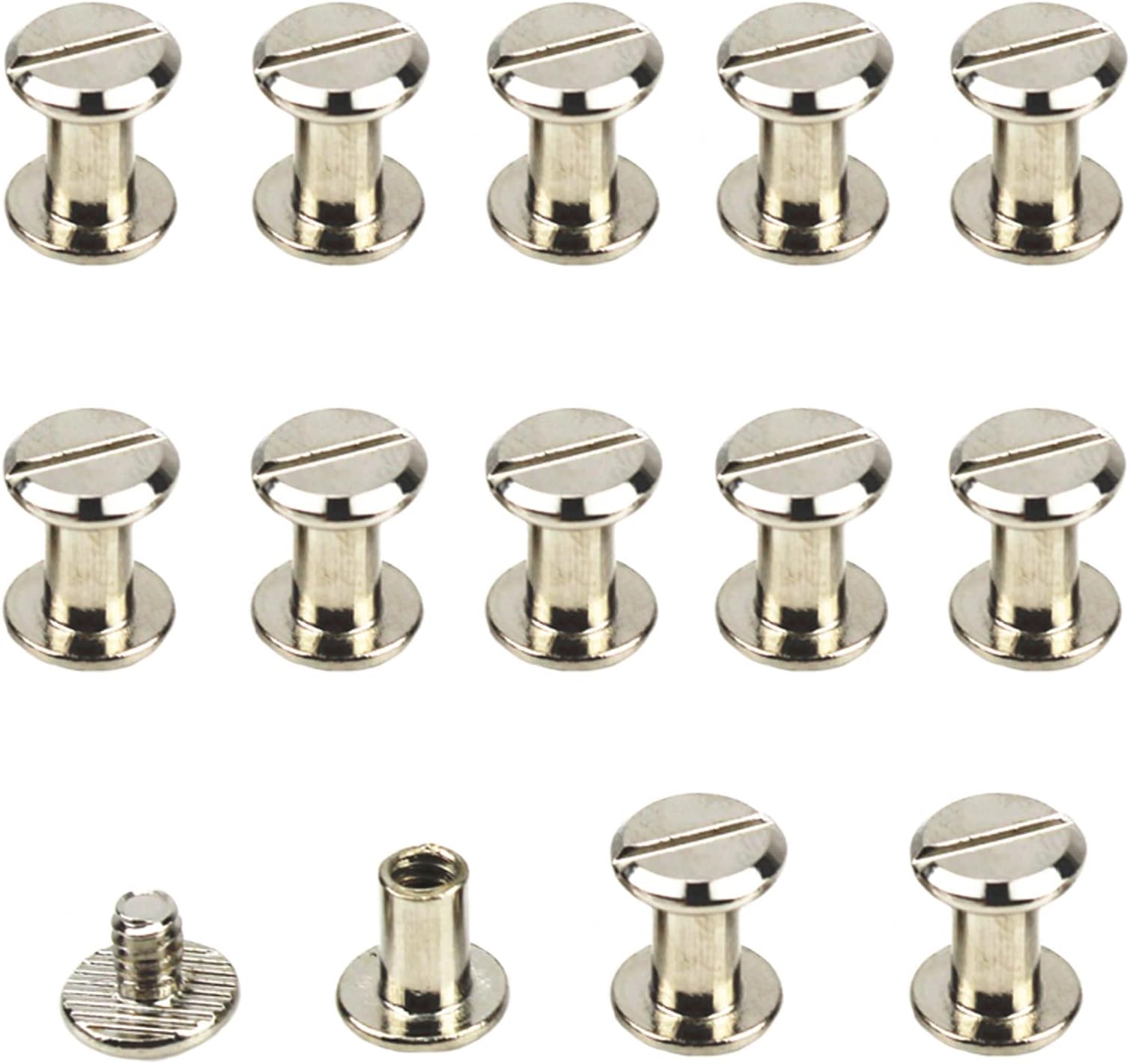 75 Pieces Chicago Binding Screws Phillips Cross Head Button Solid Belt ...