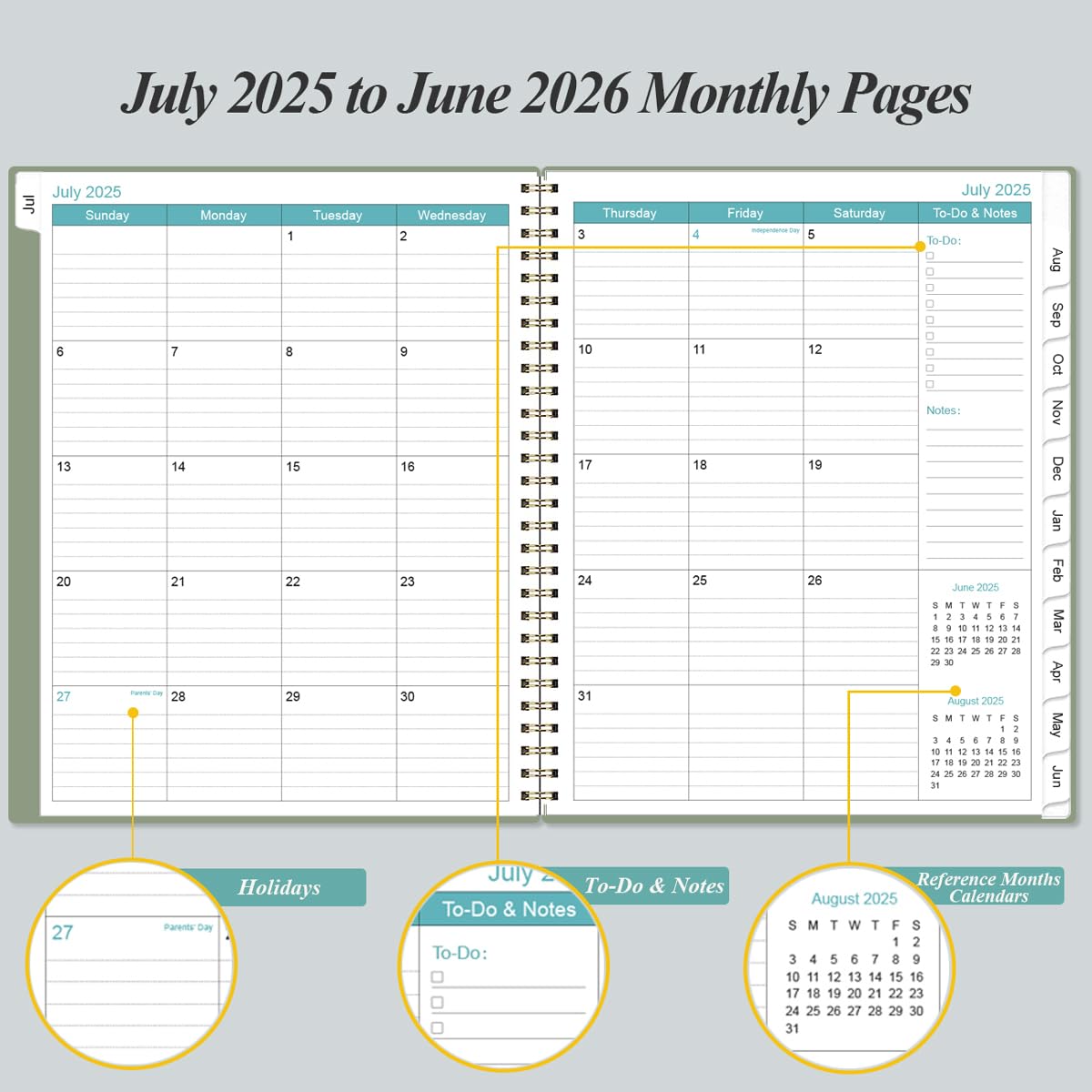 Snapklik.com : 2025-2026 Planner - 8.5" X 11" Weekly Monthly Planner ...