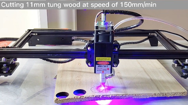 Watch D-BL10WF Laser Module 80W with Air Assist,11mm tung wood Cut on ...