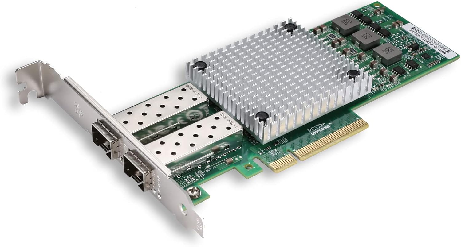 Amazon | 10Gb SFP+ PCI-E ネットワークカード NIC Broadcom BCM57810Sチップセット付き デュアルSFP+ポート PCI-E X 8/x16対応 ...