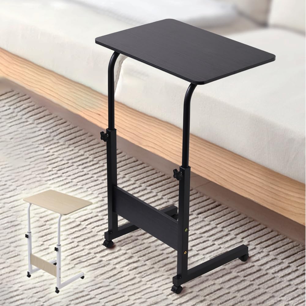 Amazon.com: Japard TV Dinner Tray Slide Table with Wheels, Mobile Table ...