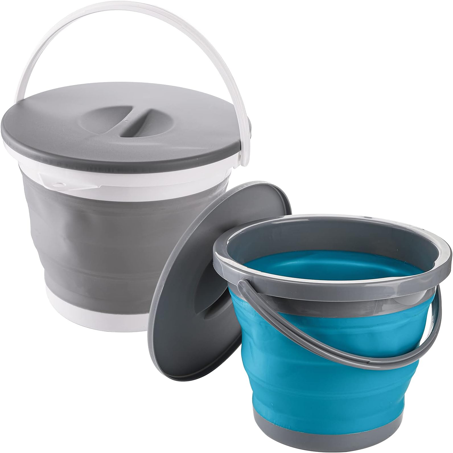 Amazon.com: 2 Pack Small Christmas Treat Bucket with Lids and Handle ...