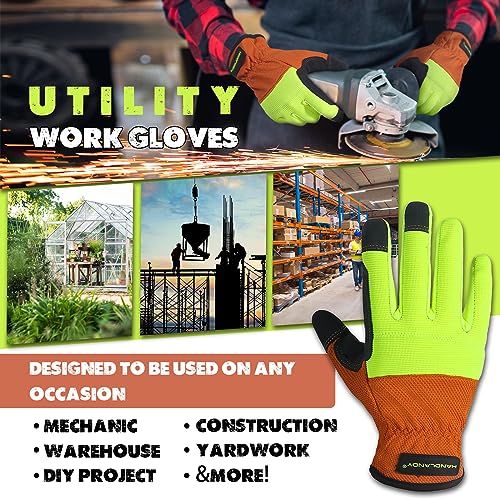 Snapklik.com : HANDLANDY Mens Work Gloves, Flexible Utility Working ...