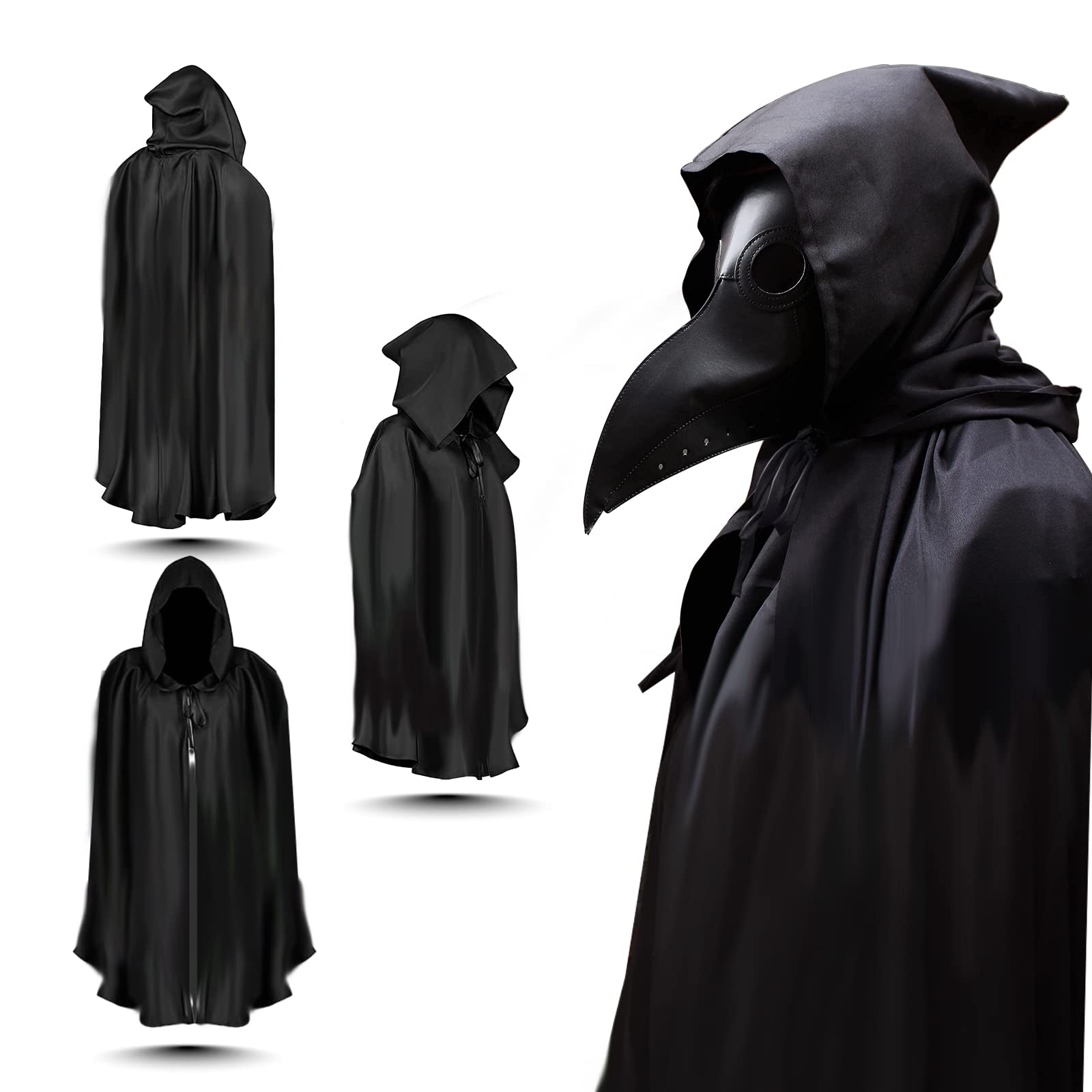 Buy Plague Doctor Costume, Plague Doctor Set Bird Leather s and Hooded ...