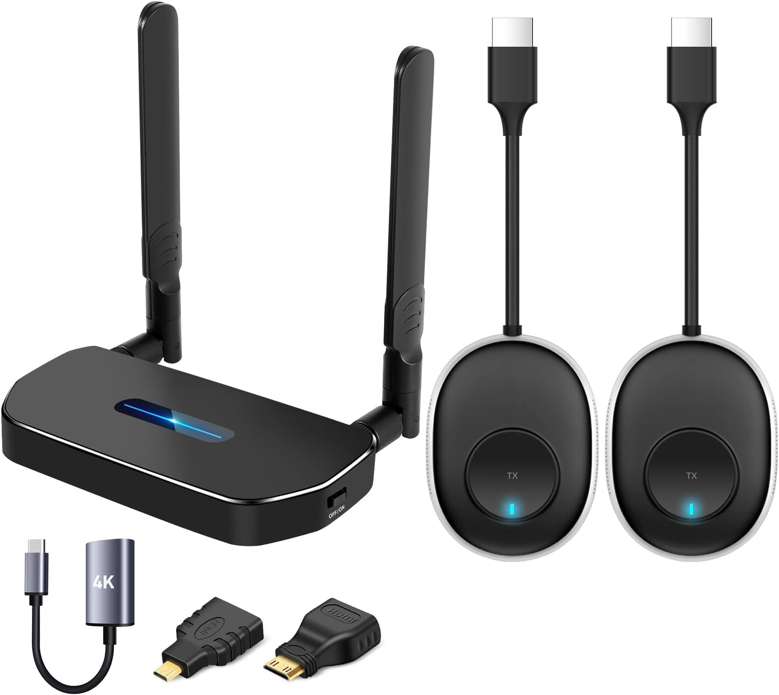 Amazon.com: Wireless Hdmi Transmitter and Receiver 4k Kit.One Receiver ...