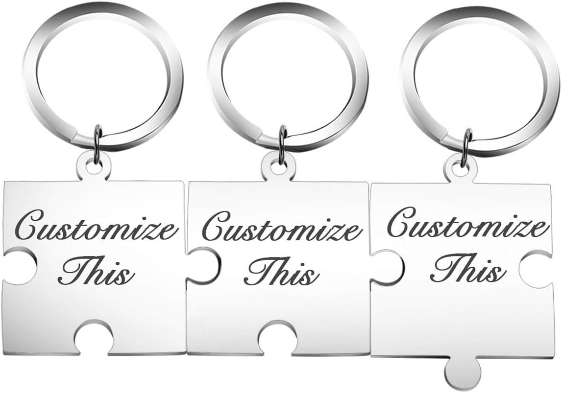 Amazon.com: Fanery Sue Personalized Matching Puzzles Name Keychain ...