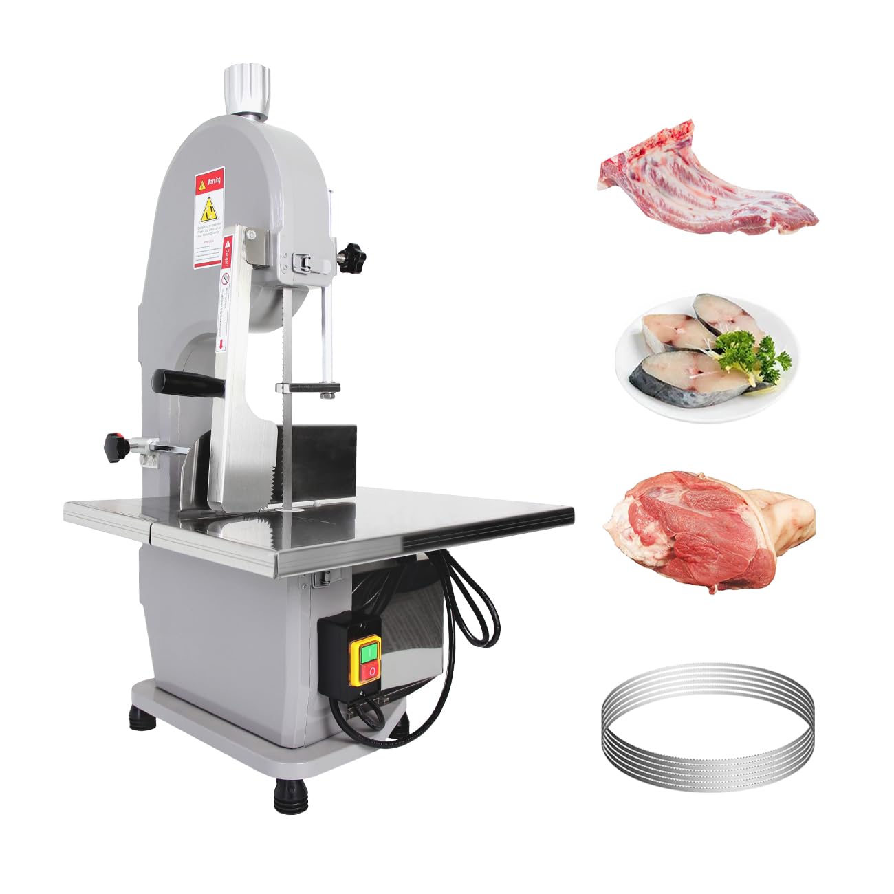 Commercial Electric Meat Cutting Bandsaw, 1100w Stainless Steel ...