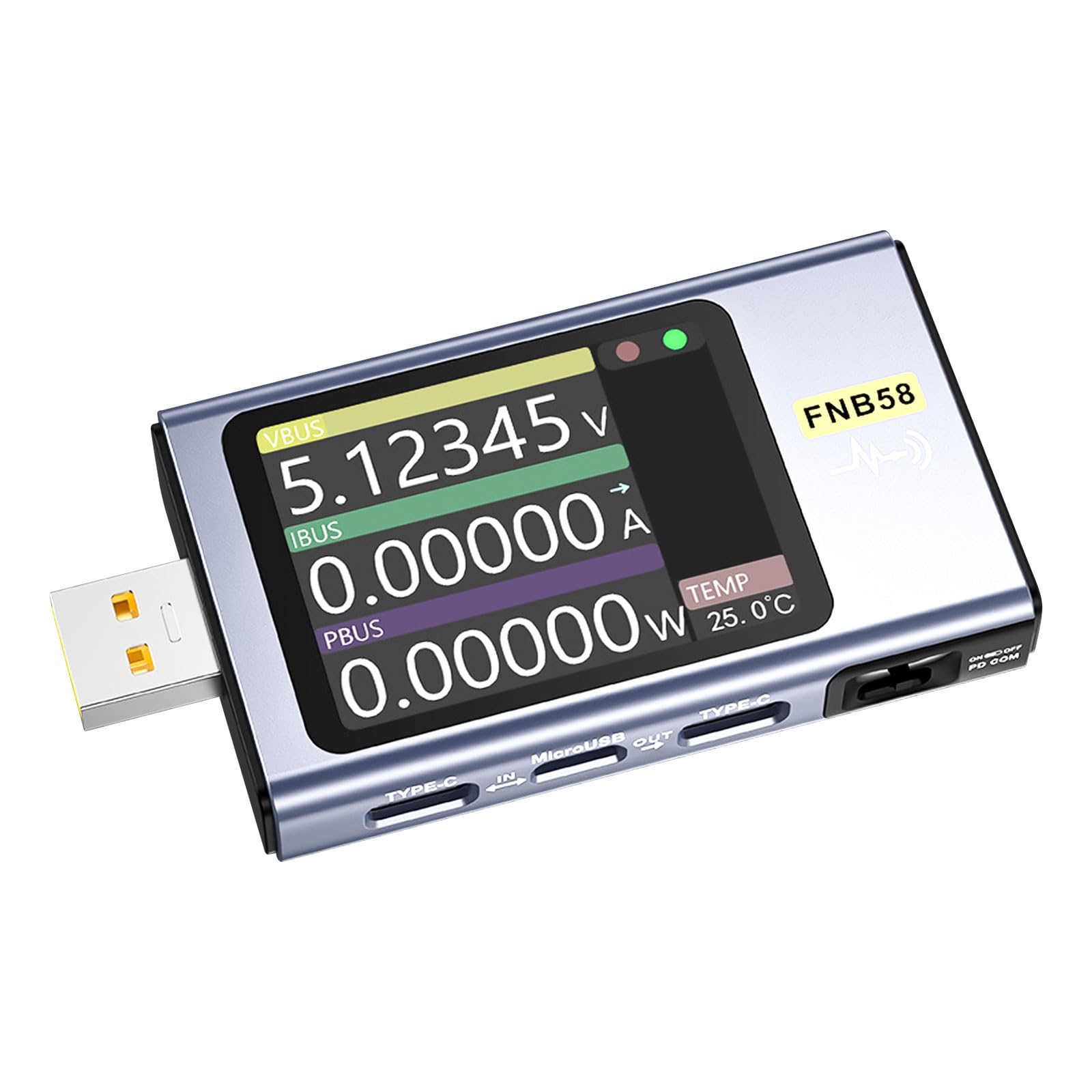 FNB58 USB Tester, 4-28V USB Voltage Meter PD Trigger Digital Voltmeter ...