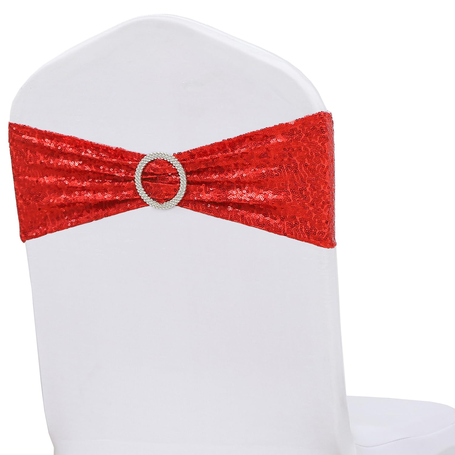 Amazon.com: ZSJFMF Double-Sided Sequins Red Chair Sashes for Wedding ...