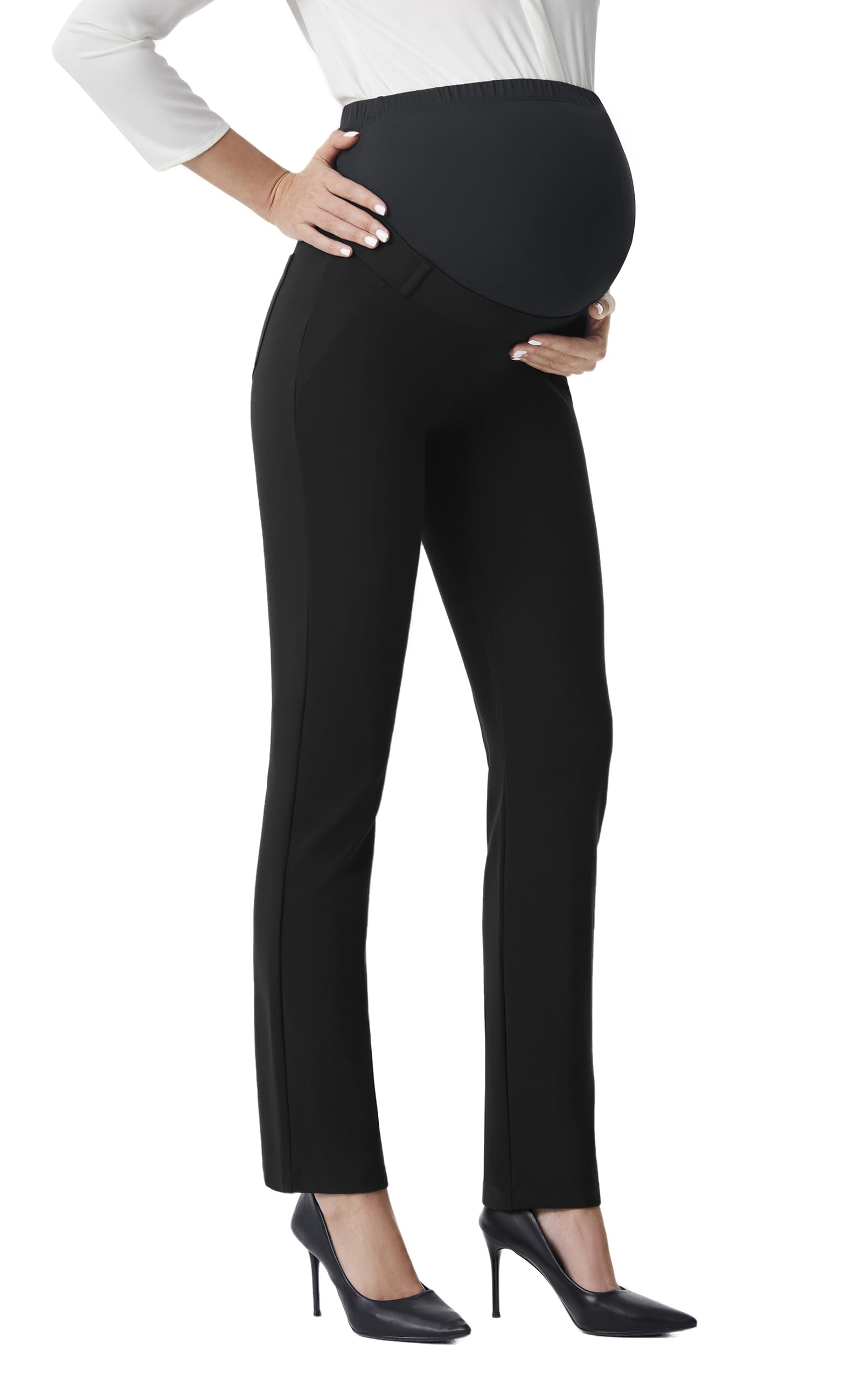 Snapklik.com : Maternity Pants For Work Over The Belly Straight Leg ...