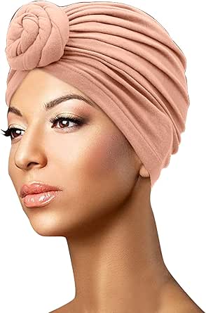 Women Turban Hat Head Wraps for Women Knot Pre-Tied Bonnet Turbans for ...