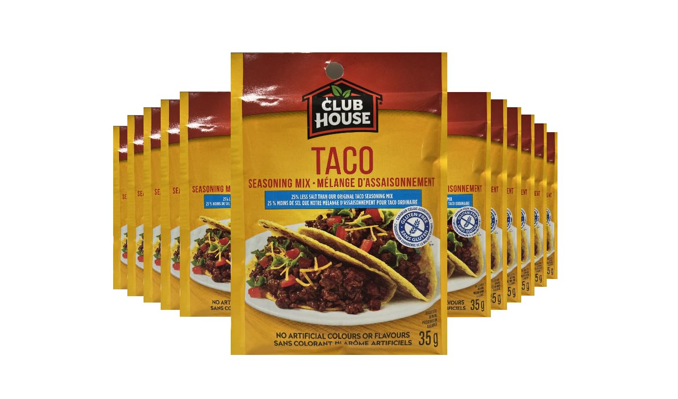 Club House, Dry Sauce/Seasoning/Marinade Mix, Taco, Less Salt, 35g ...