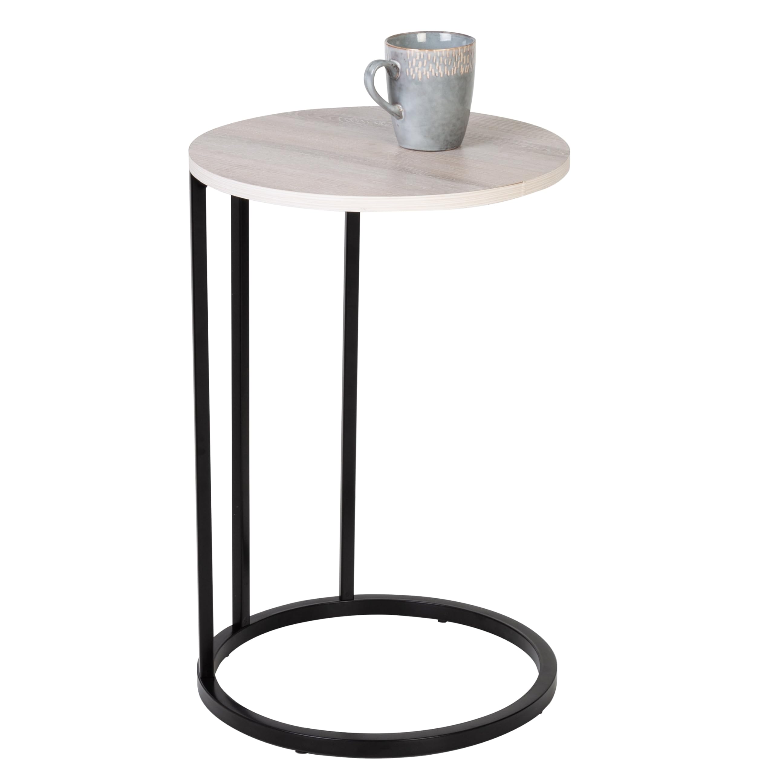 Amazon.com: Honey-Can-Do Round C End Table, Natural TBL-09246 Black ...