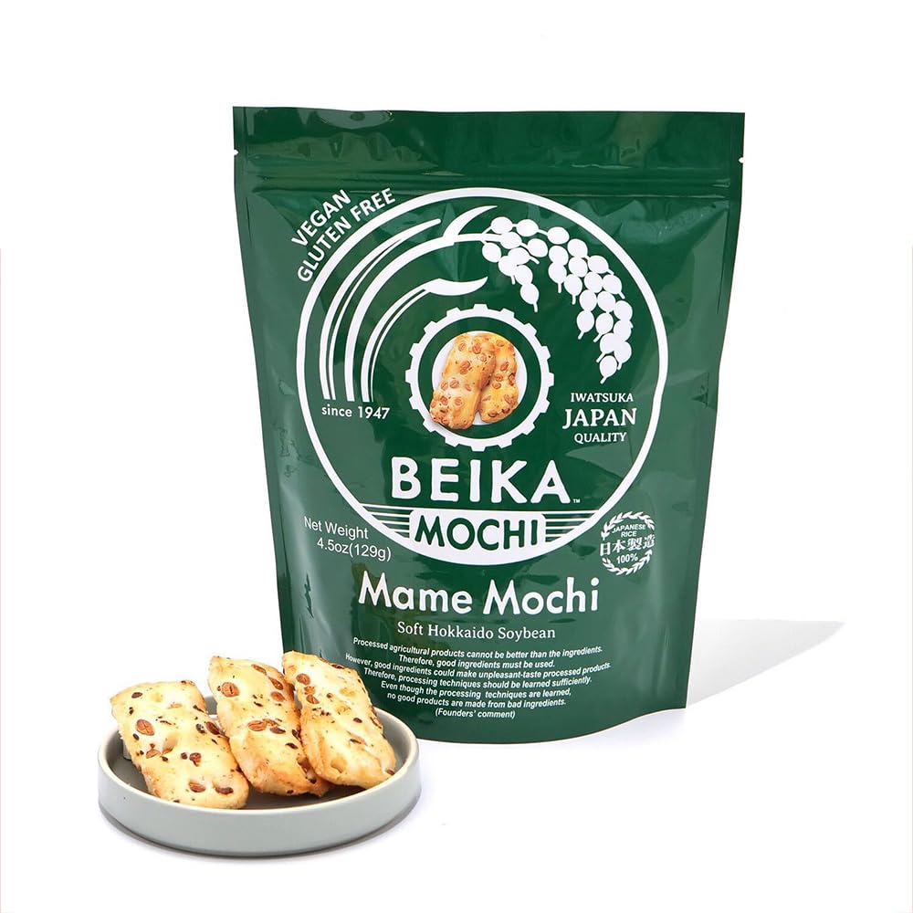 Amazon.com: [Beika Mochi] Mame Mochi Flavor Japanese Rice Mochi Snack | Gluten-Free | Vegan ...
