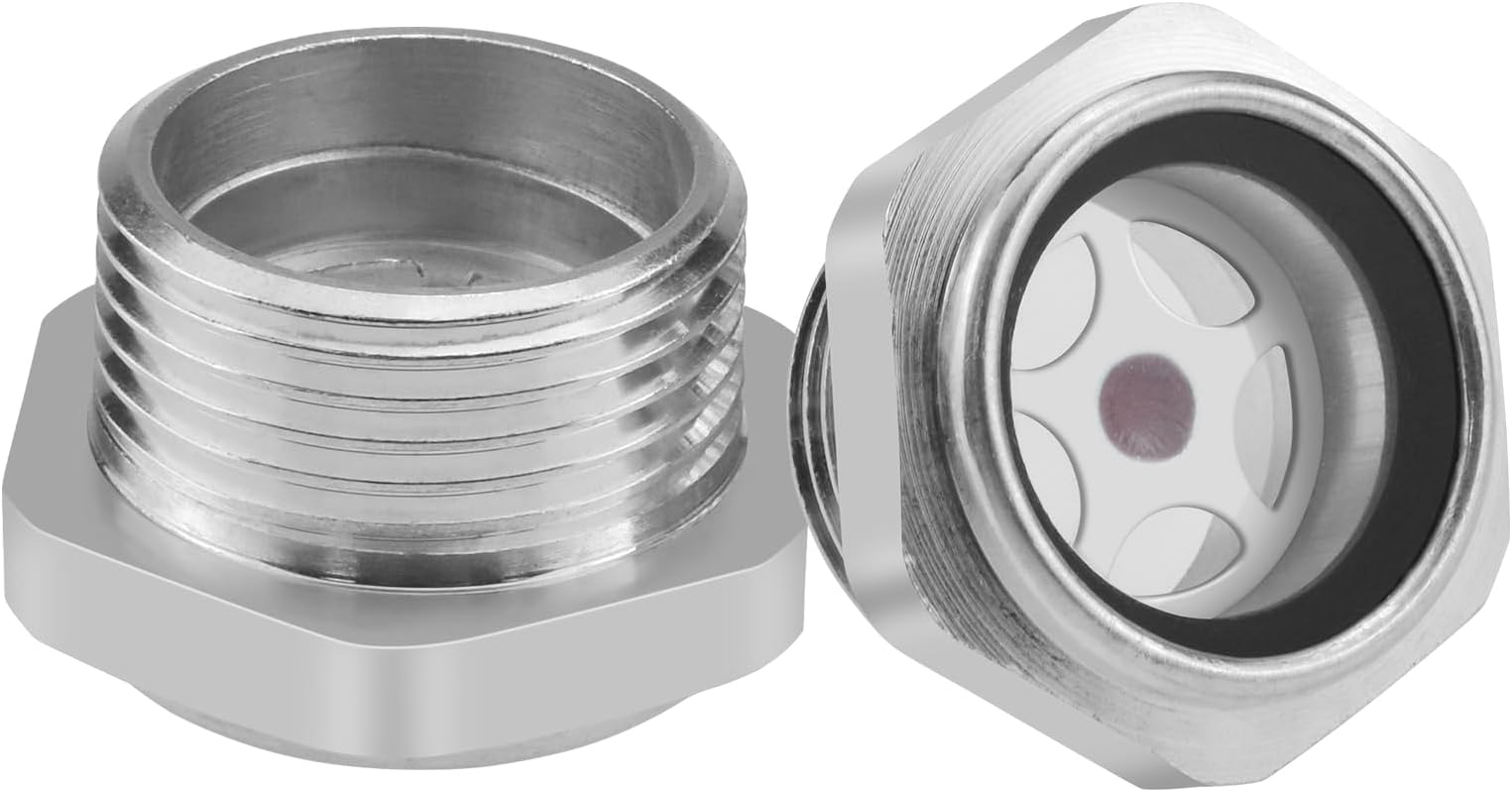 Hromee 3/4” NPT Male Oil Sight Gauge Hex Head Stainless Steel Oil ...