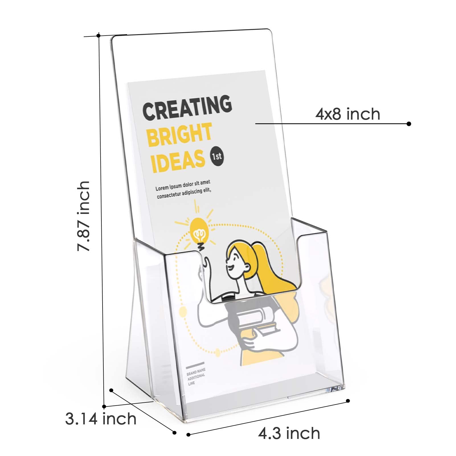 Brochure Holder Stand MaxGear Acrylic Brochure Holder 4 Inch, Clear ...