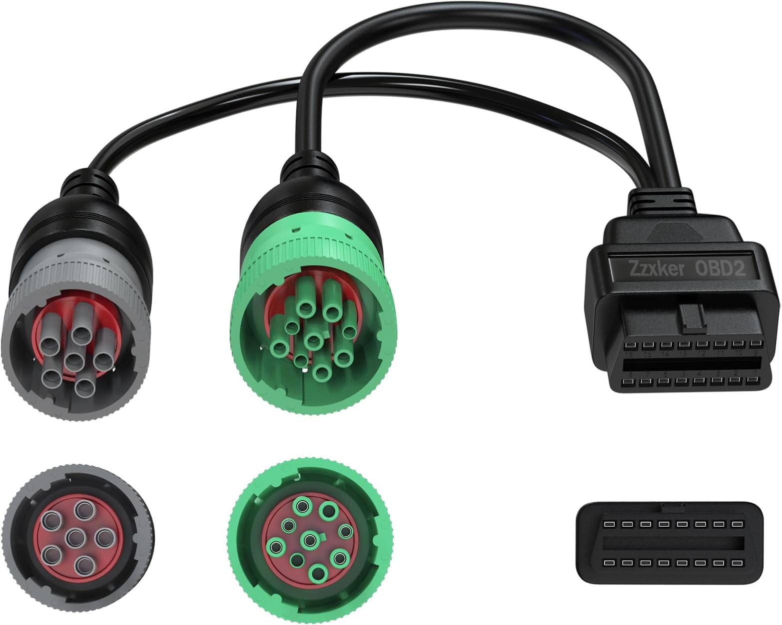 Amazon.com: Zzxker 2-in-1 OBD2 Adapter Cable,9 Pin J1939 and 6 Pin ...