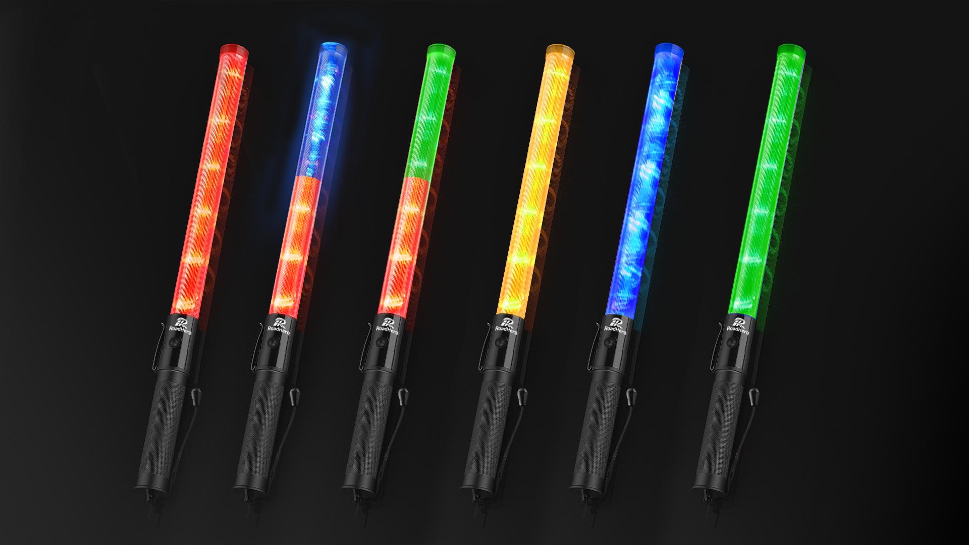 Airport Traffic Directing Wands LED Safety Light Wands - Red & Green ...