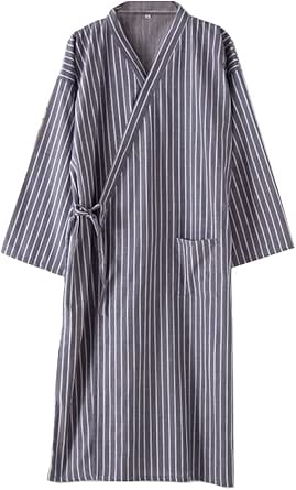 Amazon.com: thefancypumpkin men's yukata Robes Kimono Robe Khan Steamed Clothing Pajamas #06 ...
