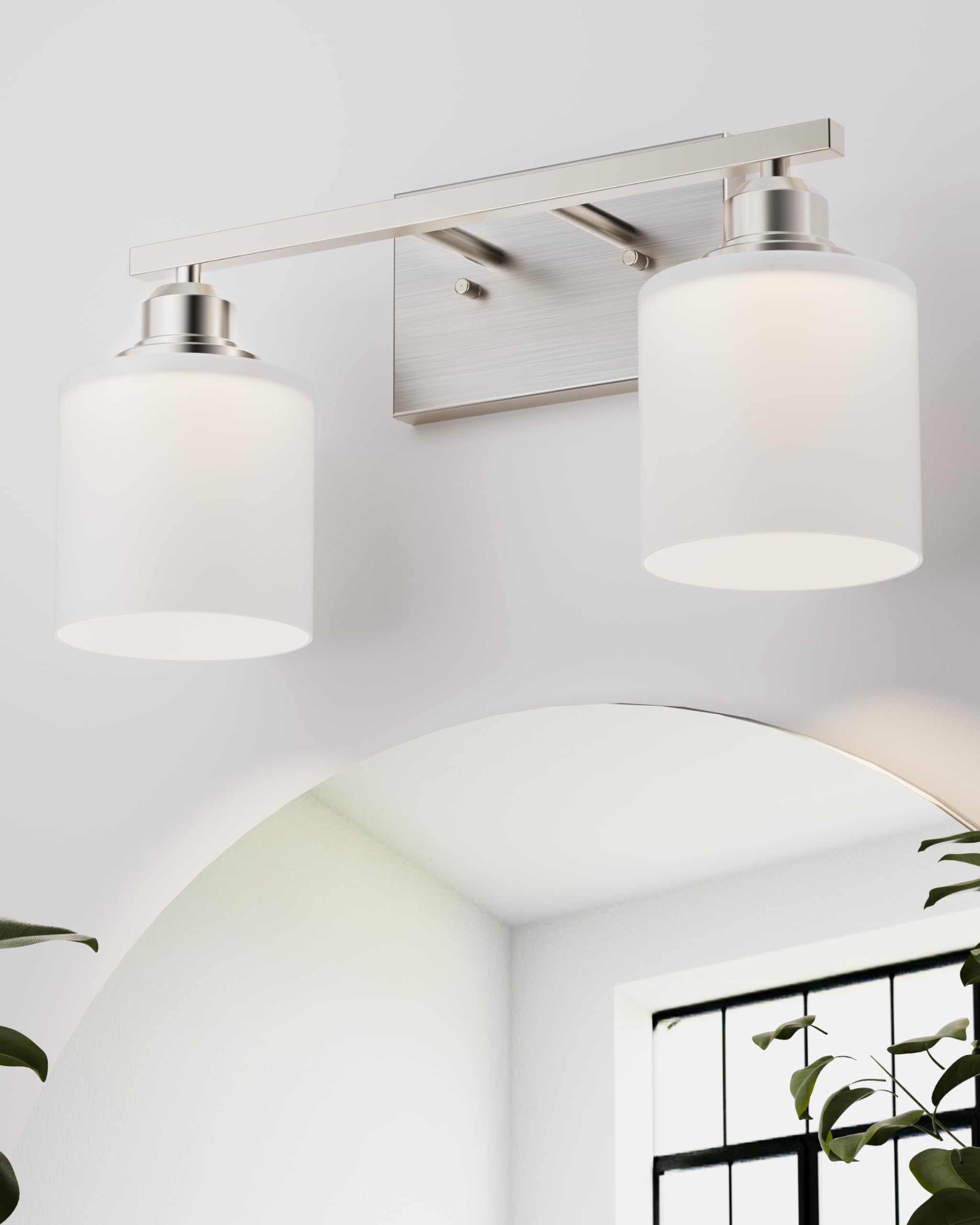 Sailstar Bathroom Light Fixtures 2-Light, Brushed Nickel Vanity Lights ...