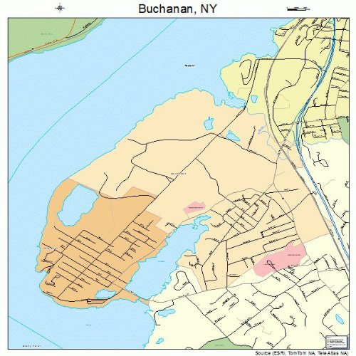 Large Street & Road Map of Buchanan, New York NY - Printed poster size ...