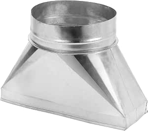 PATIKIL 12" x 4" x 7" Straight Register Boot, Galvanized Steel ...