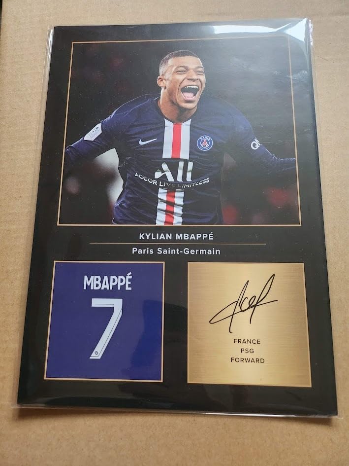 Icons Wall Art Kylian Mbappe Signed A4 Printed Photo Picture Display ...