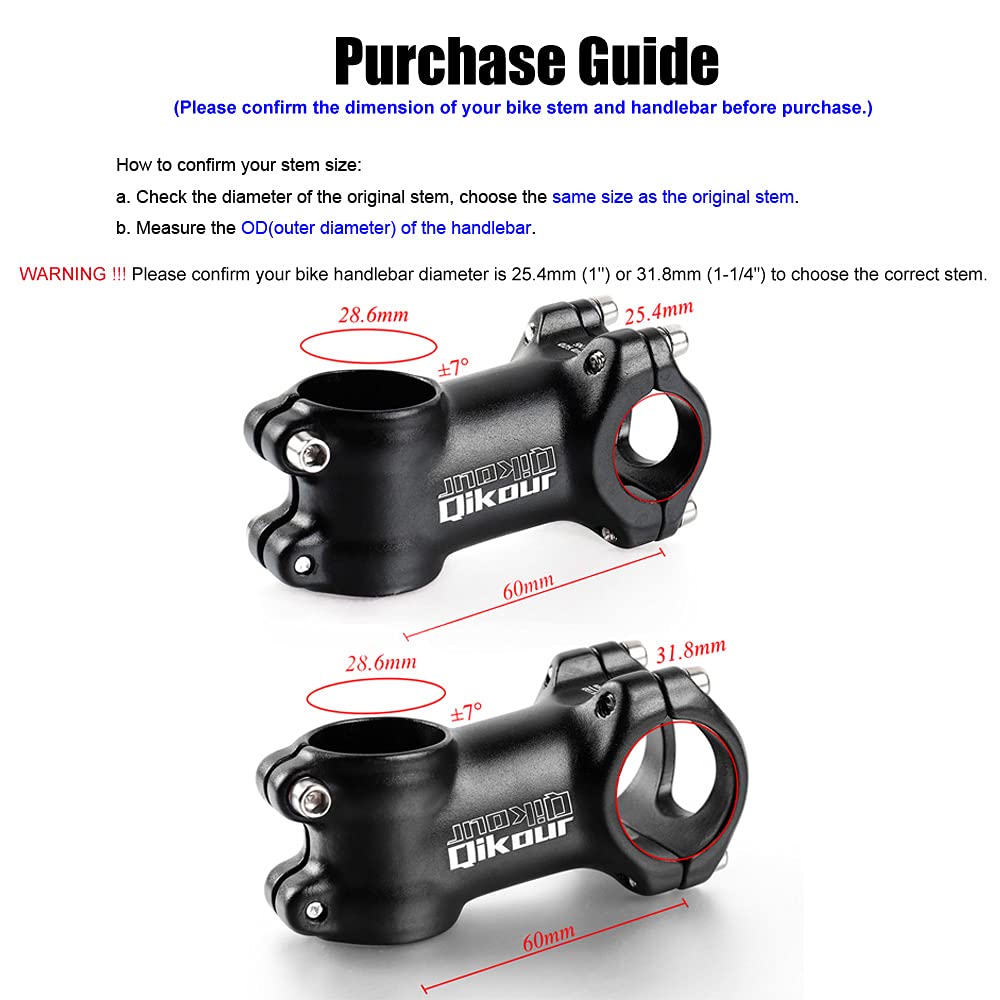 Snapklik.com : Bike Stem 7 Degree Bicycle Stem 60mm Bike Handlebar ...