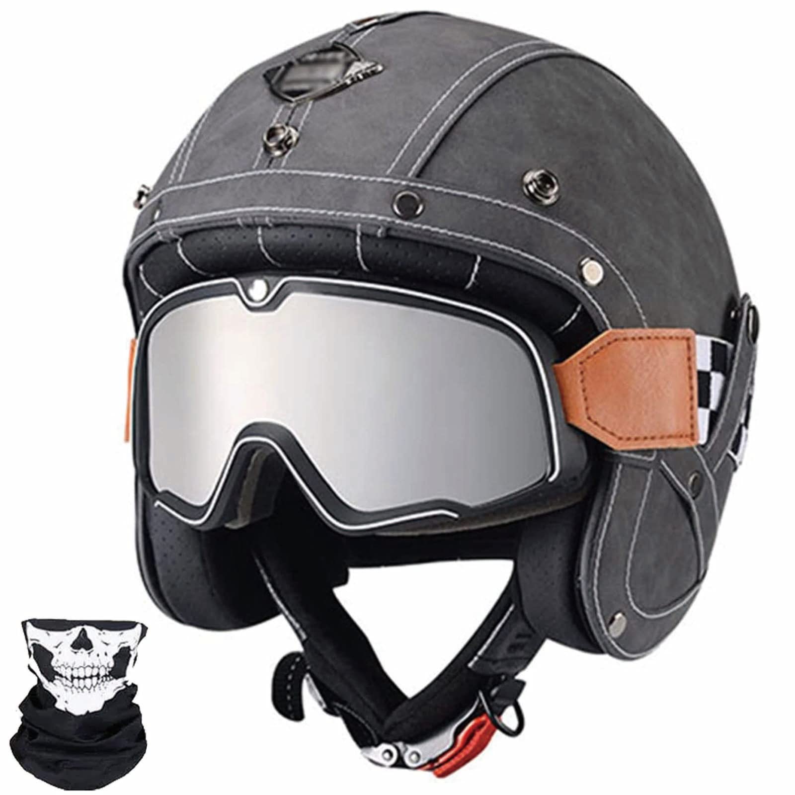 Vintage Leather Motorcycle Helmet